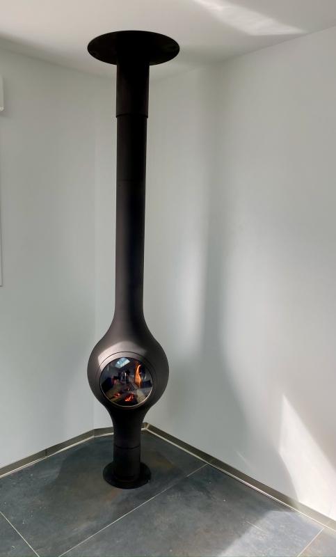 Installation d'un poêle à gaz Boafocus à Blainville sur Orne - Cheminées Benoist